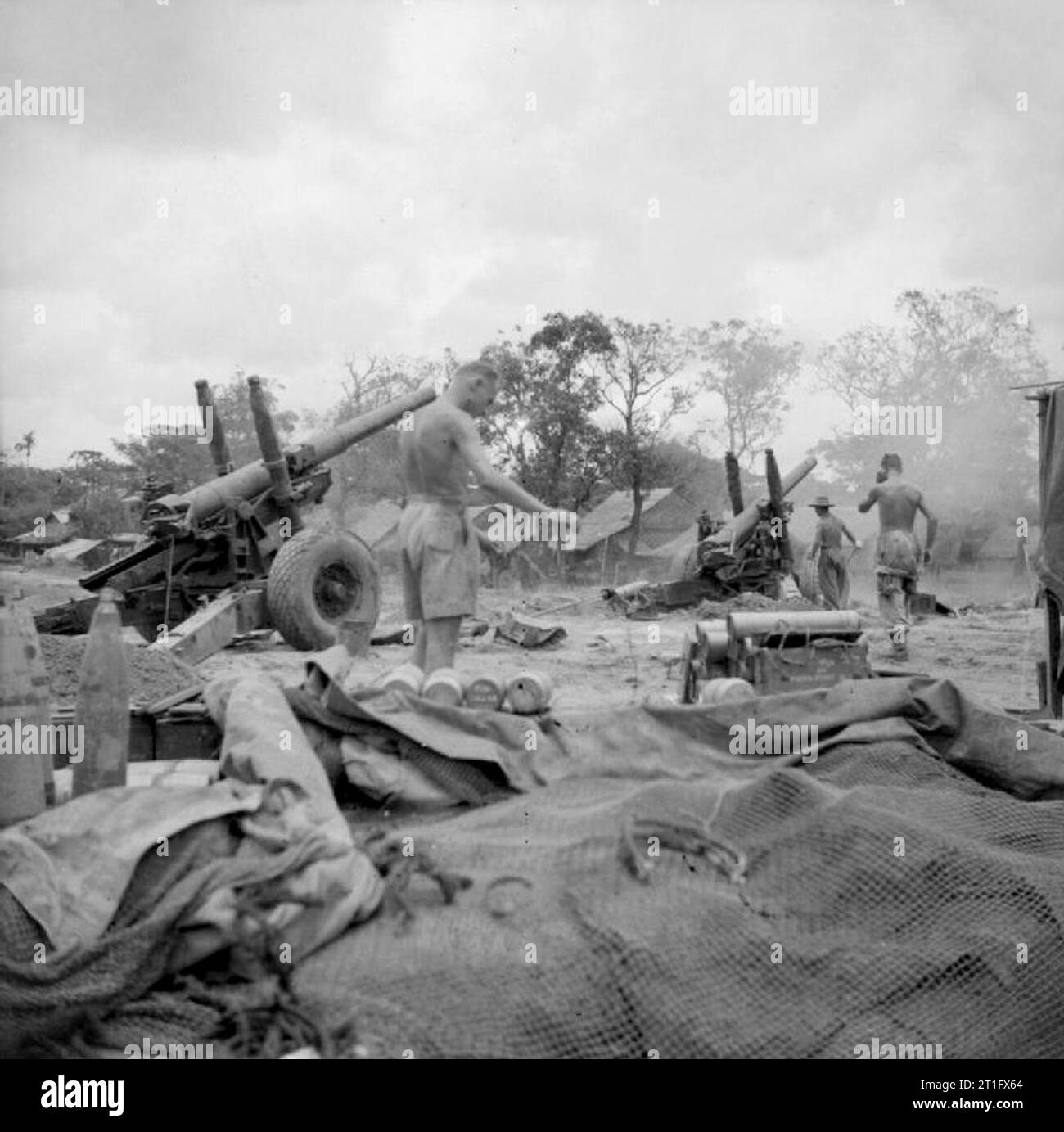 The British Army in Burma 1945 5.5-inch guns of 63rd Medium Battery ...
