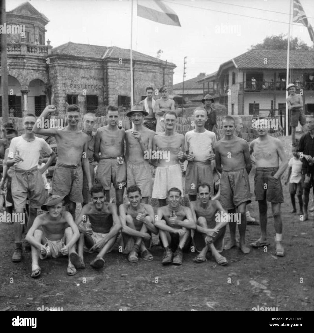 The British Army in the Far East 1945 Liberated POWs photographed in ...