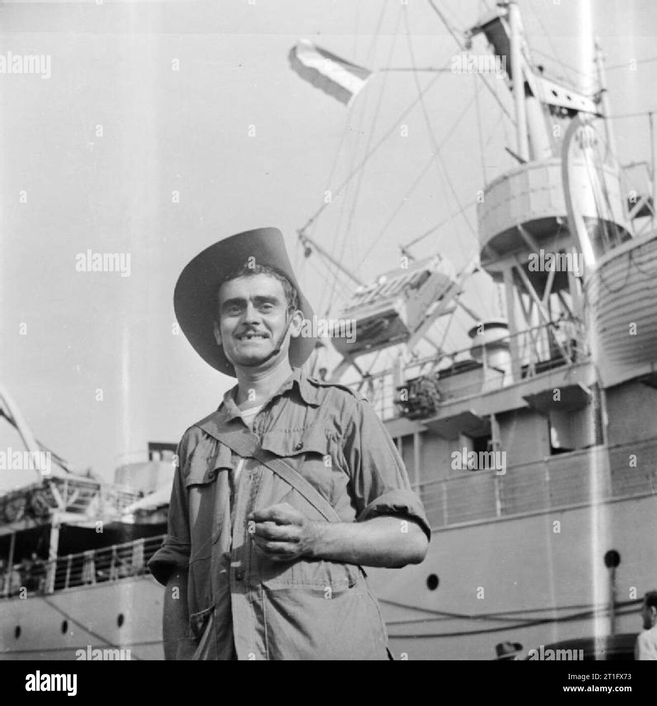 The British Army in Burma 1945 Corporal Johnson, a former POW, poses ...