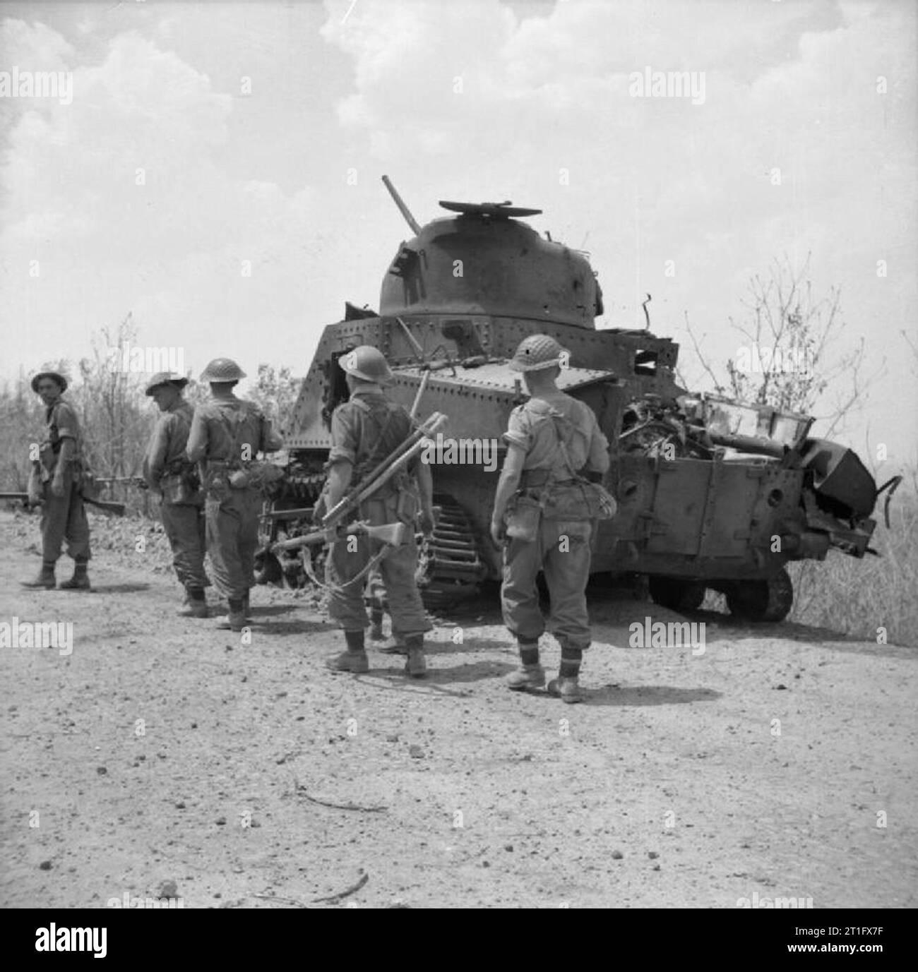 The British Army in Burma 1945 Men of the 2nd Dorset Regiment pass a ...