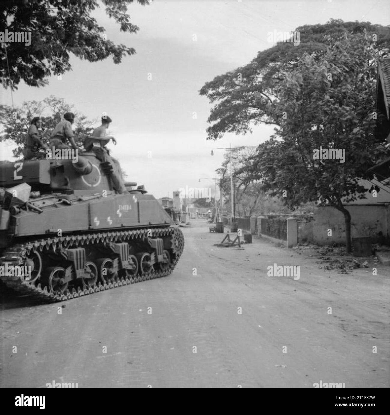 The British Occupation of Java A Sherman tank involved in street ...