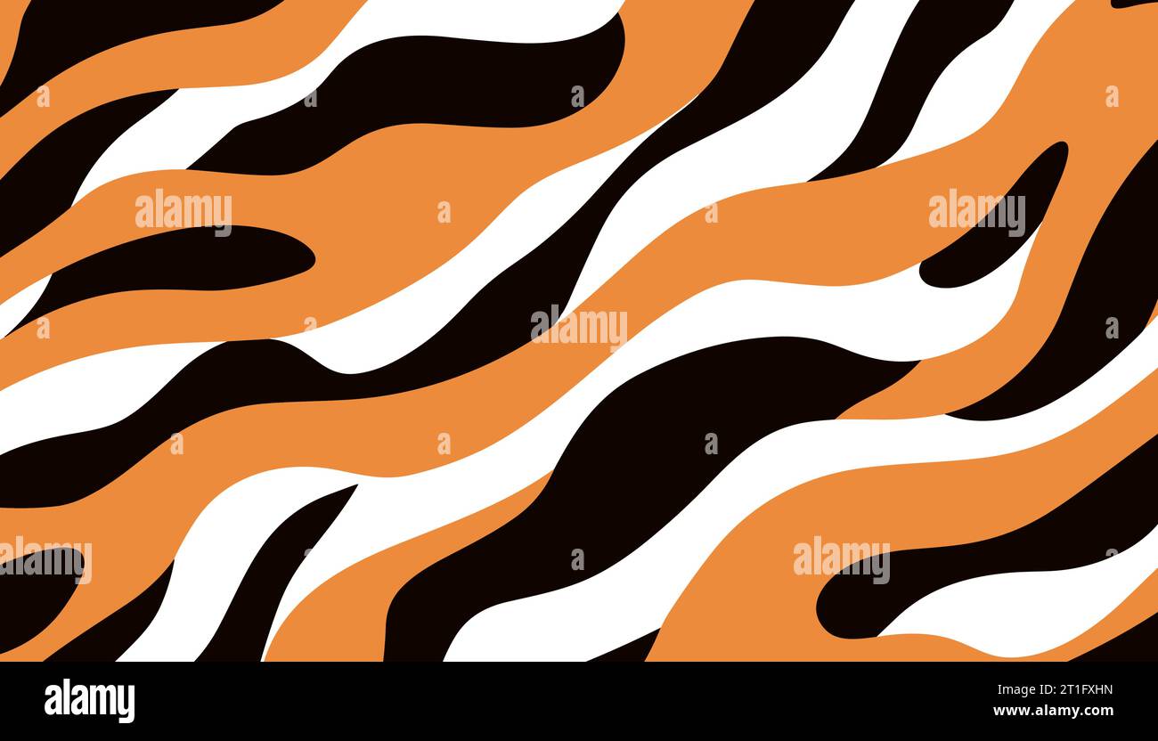 Pattern with tiger stripes. Abstract animal print. Vector illustration ...