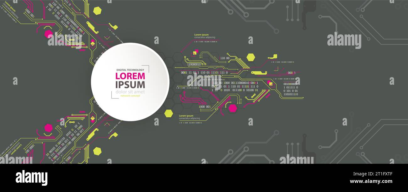 Abstract technology concept. Circuit board, high computer color ...