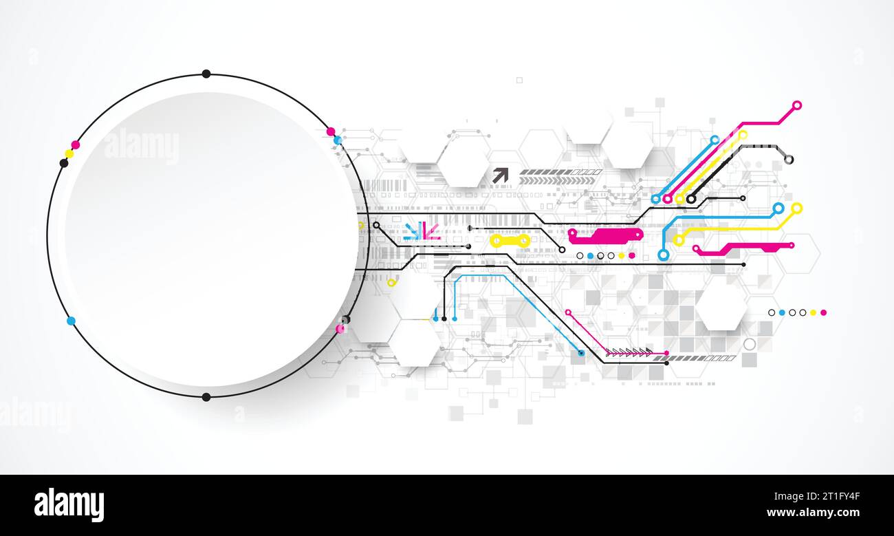 Abstract circle technology concept. Circuit board, high computer color ...