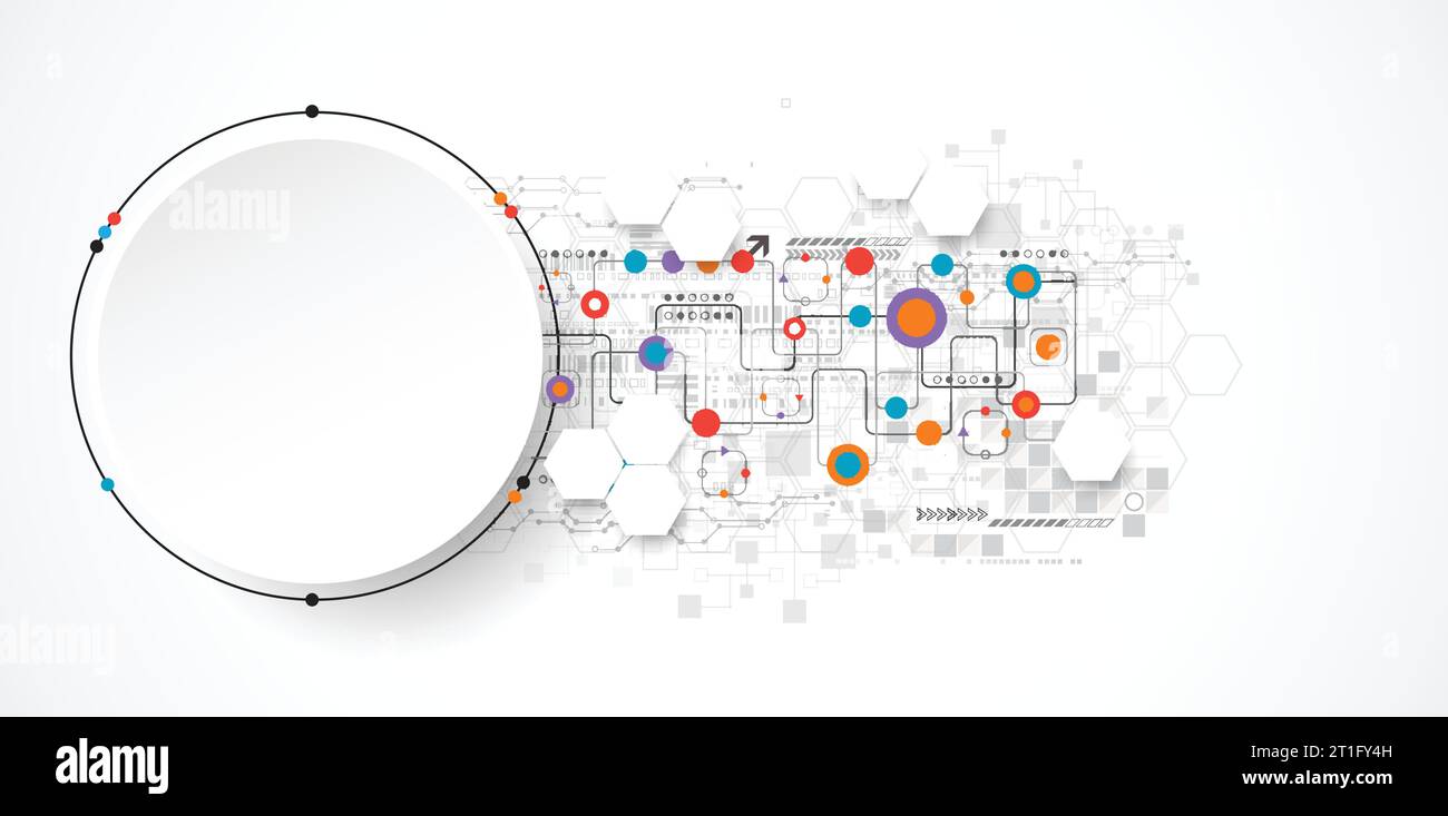 Abstract circle technology concept. Circuit board, high computer color ...