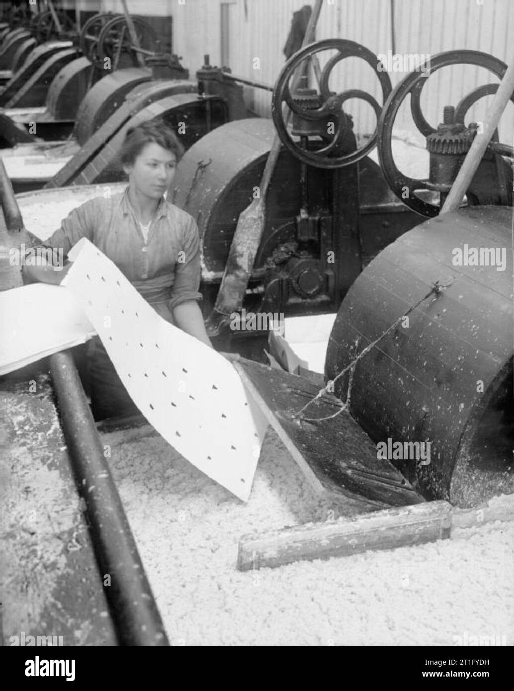 Industry during the First World War- Scotland A female worker feeds a ...