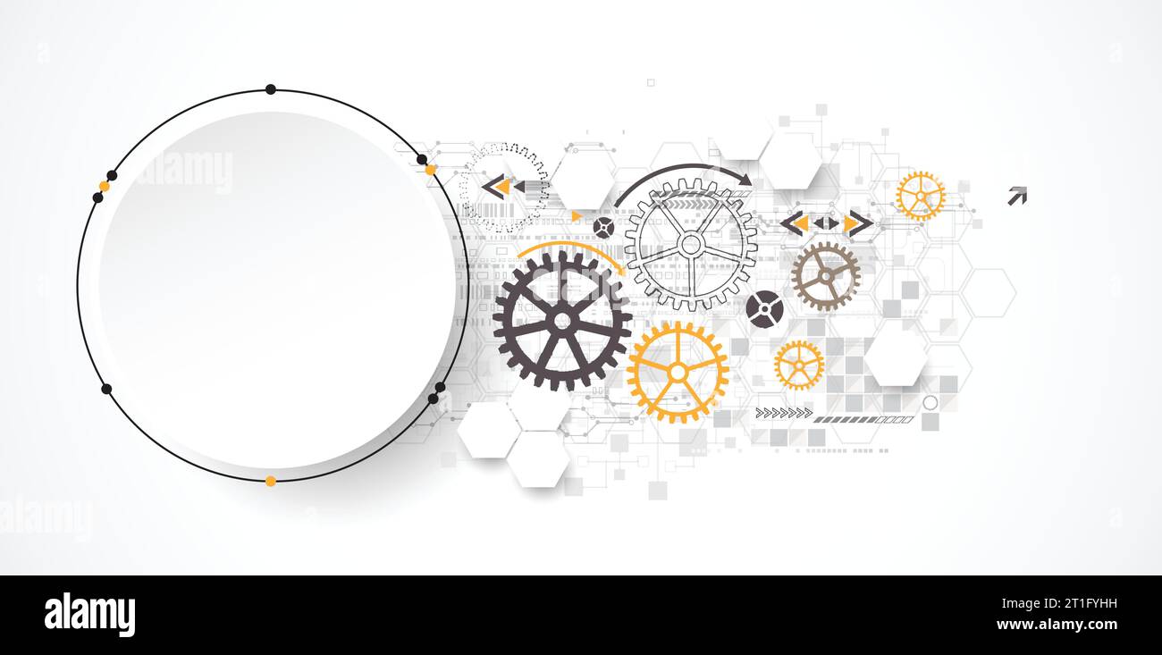 Abstract circle technology concept. Circuit board, high computer color background. Vector ...