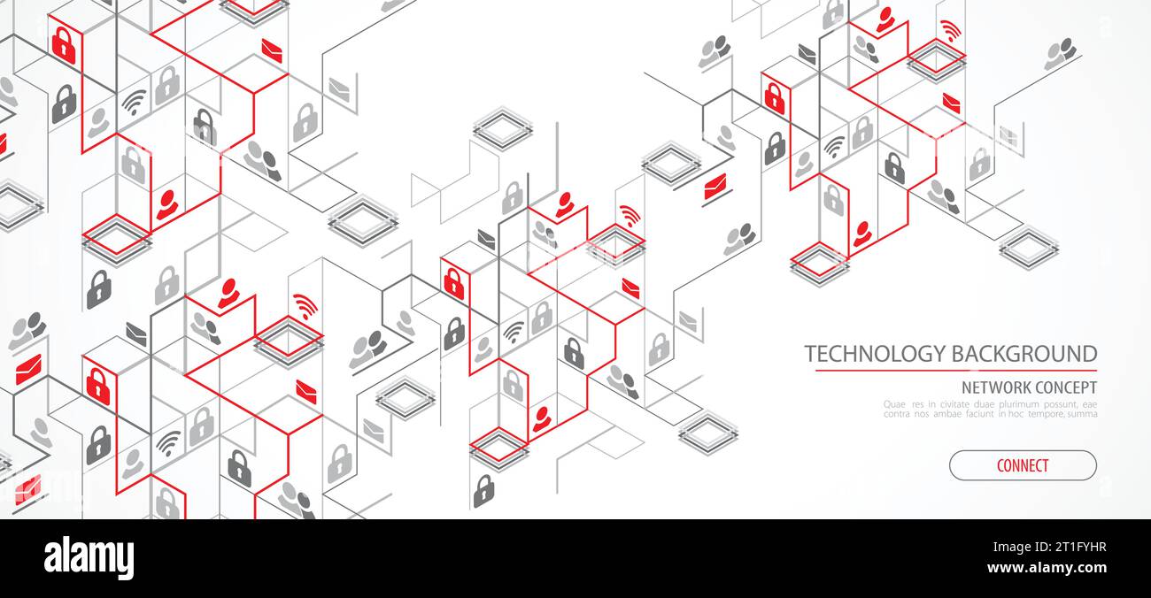Network Concept. Isometric theme for your business. Vector illustration ...
