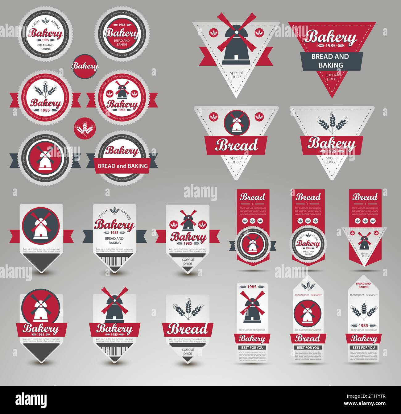 Set of vintage retro bakery badges and labels. Vector Stock Vector ...