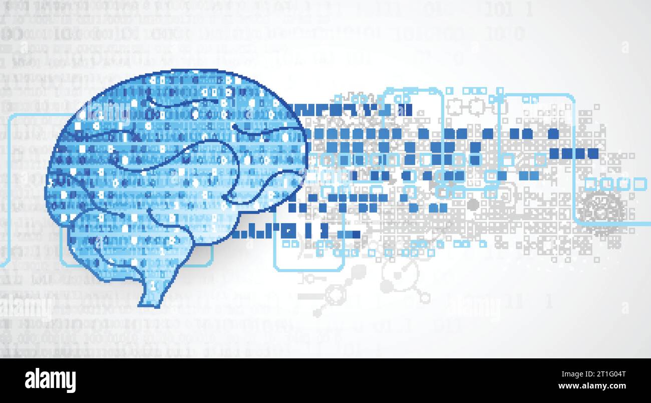 Abstract digital brain,technology concept. Vector Stock Vector Image ...