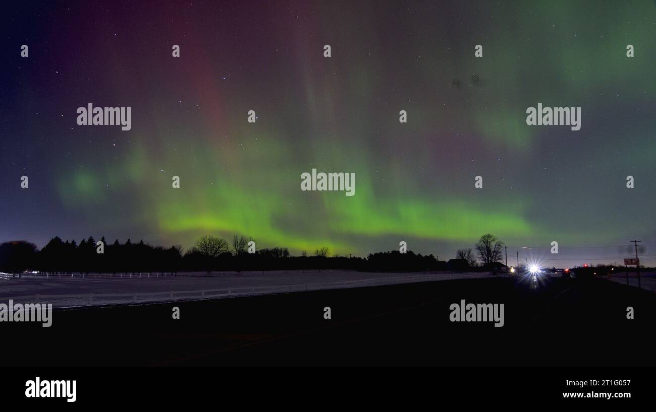 Northern lights Aurora Borialis from Minnesota, United States Stock ...