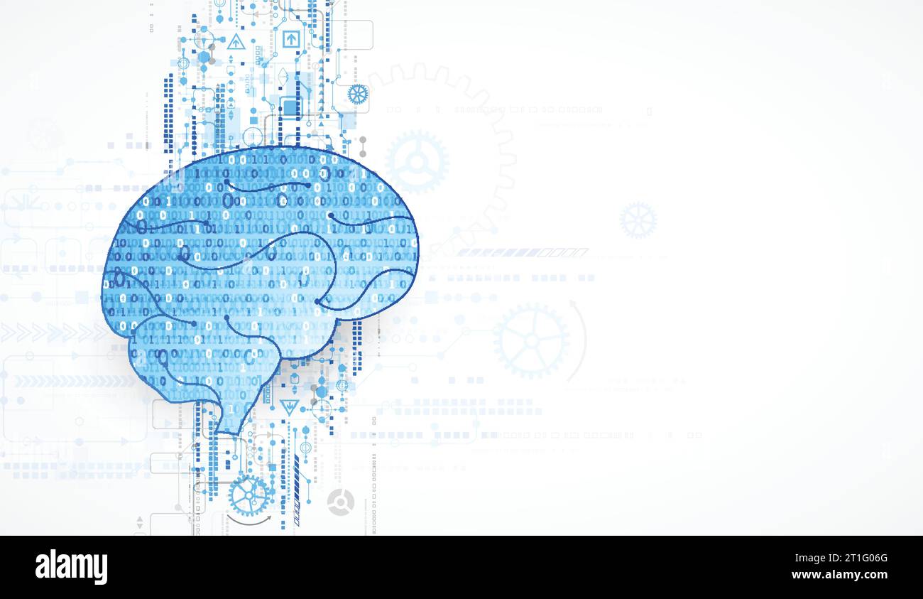 Abstract digital brain,technology concept. Vector Stock Vector Image ...