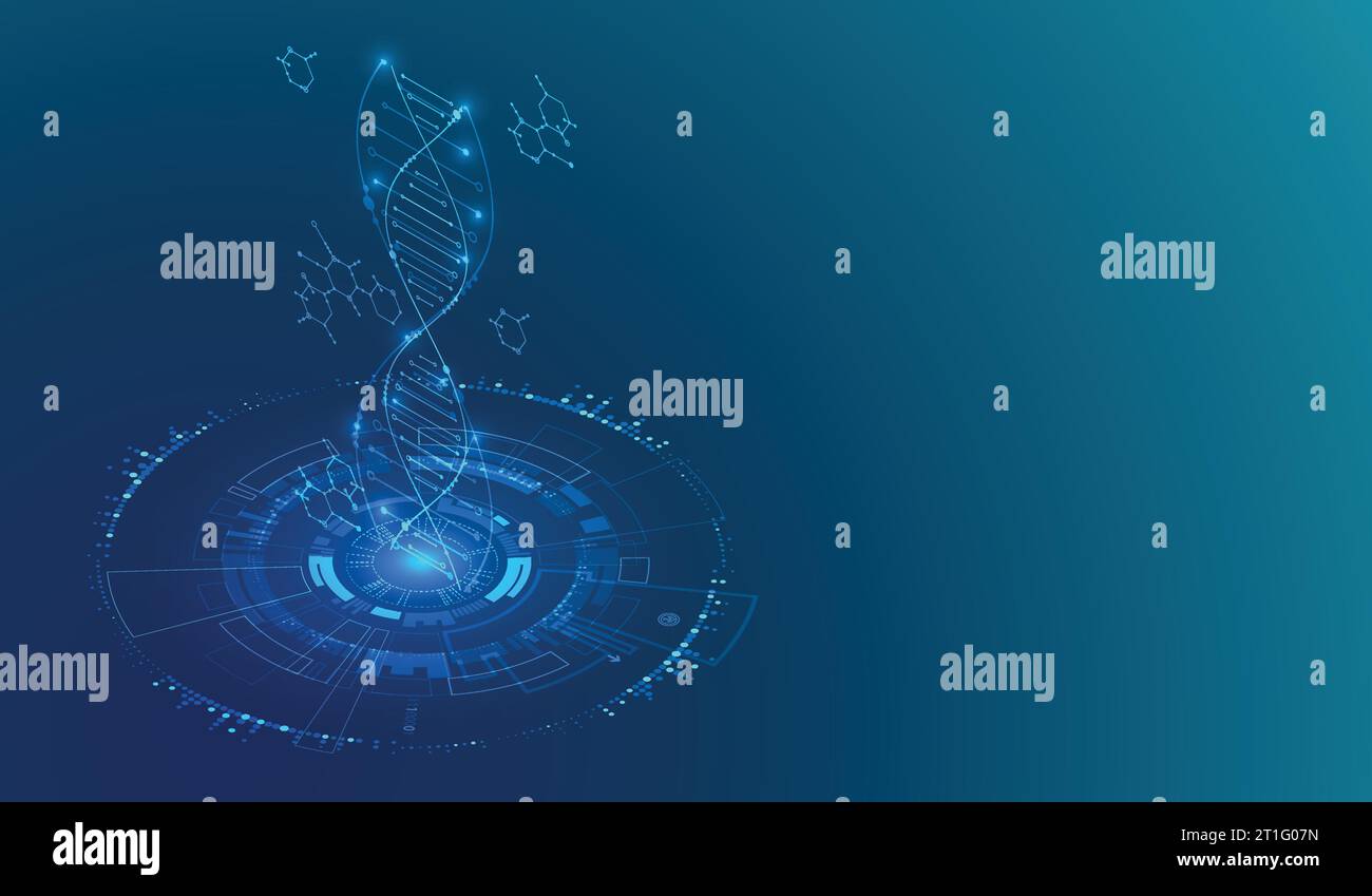 Isometric science concept. Abstract DNA technology background. Vector ...