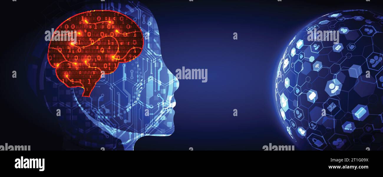 Abstract digital brain,technology concept. Vector Stock Vector Image & Art - Alamy