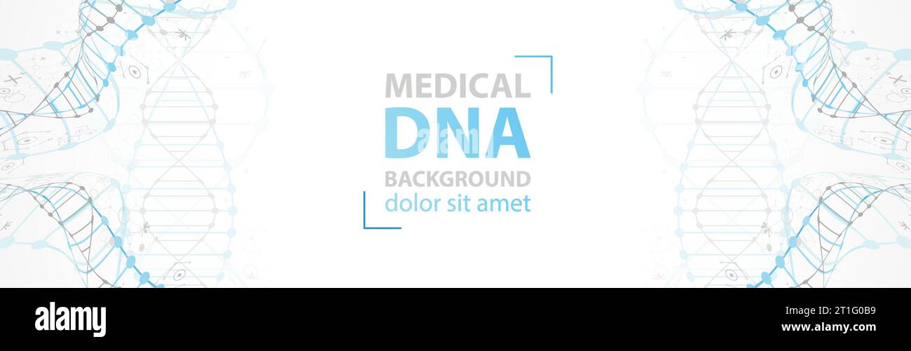 Science template, wallpaper or banner with a DNA molecules. Vector ...