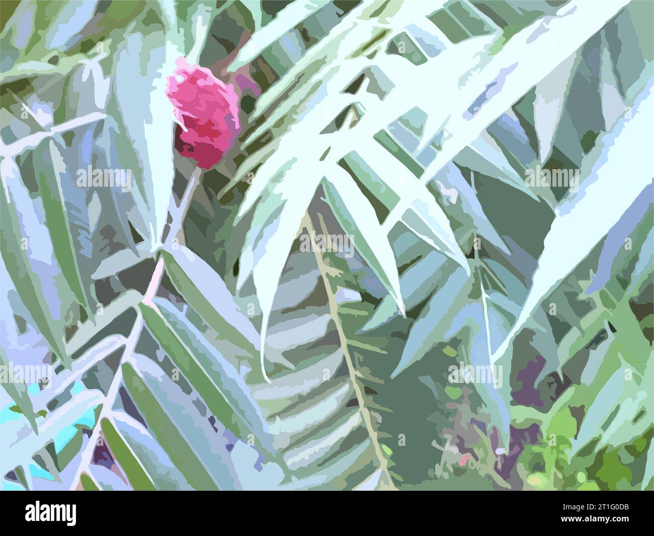 Textured background - green leaves for interiors or fabrics. Natural ...