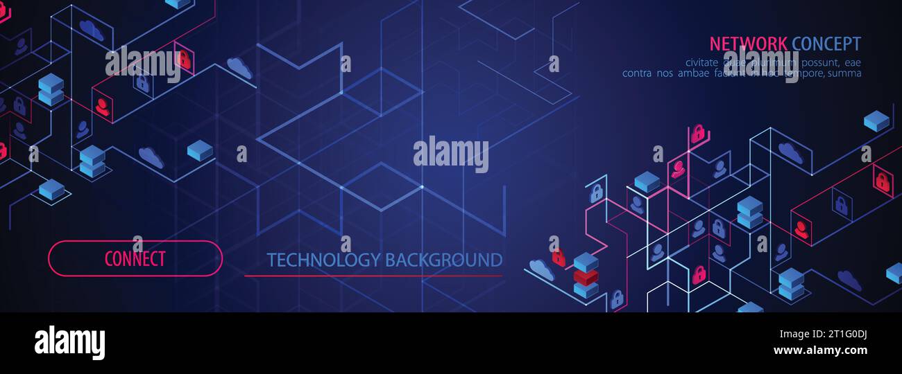 Network Concept. Isometric theme for your business. Vector illustration ...