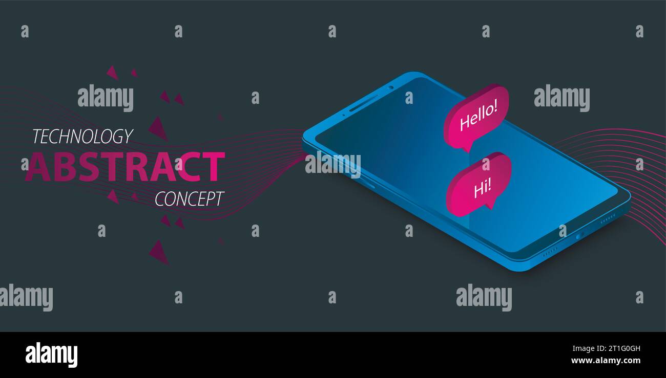 Сommunication modern isometric digital device mock up. Sale banner ...