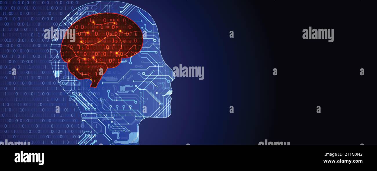 Abstract digital brain,technology concept. Vector Stock Vector Image ...