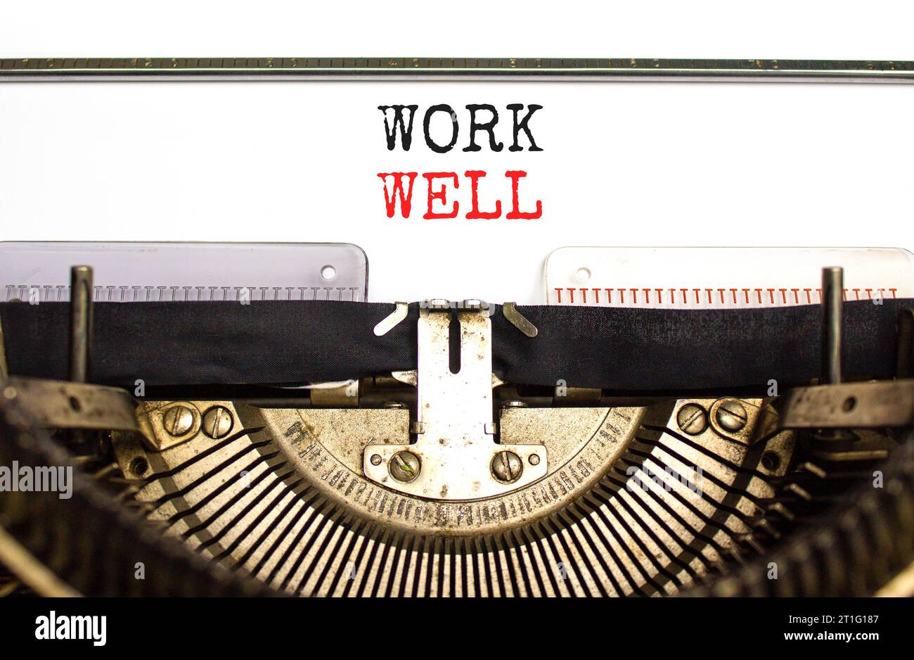 Work well symbol. Concept words Work well typed on beautiful old retro ...