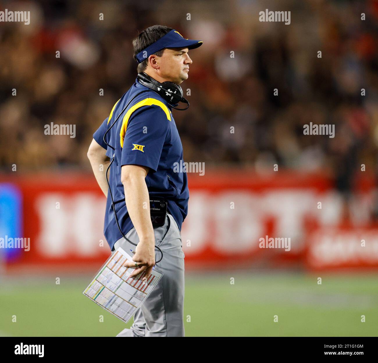 October 12, 2023: West Virginia head coach Neal Brown during an NCAA ...