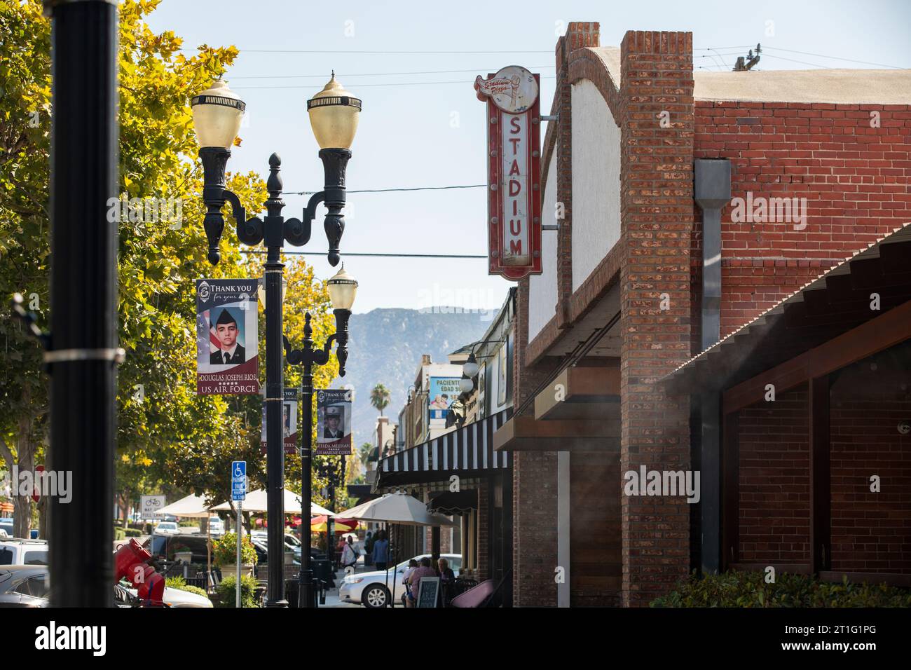 Lake Elsinore, California, USA - August 28, 2020: Afternoon sunlight ...