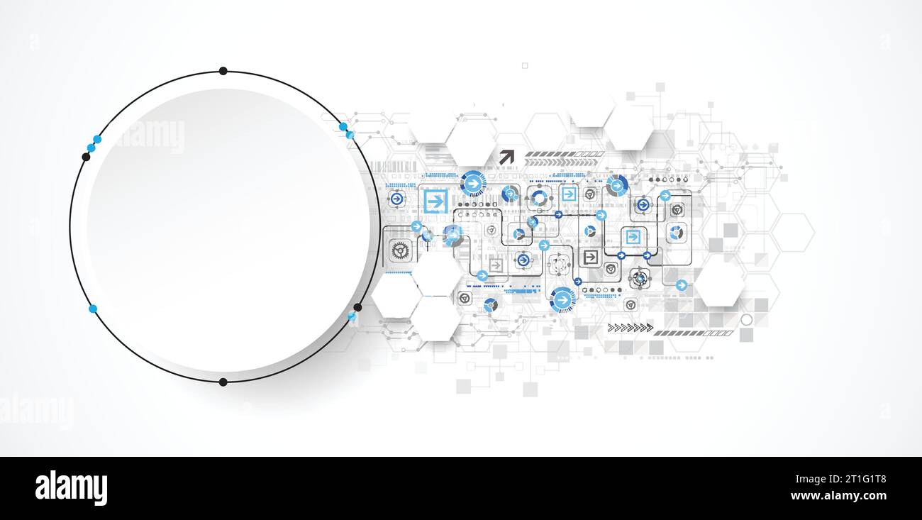 Abstract circle technology concept. Circuit board, high computer color background. Vector ...