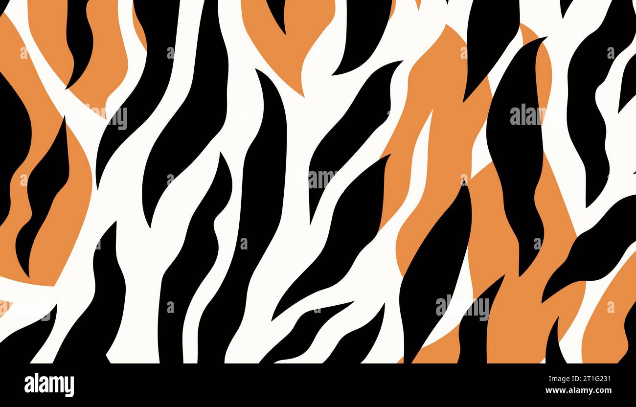 Pattern with tiger stripes. Abstract animal print. Vector illustration ...