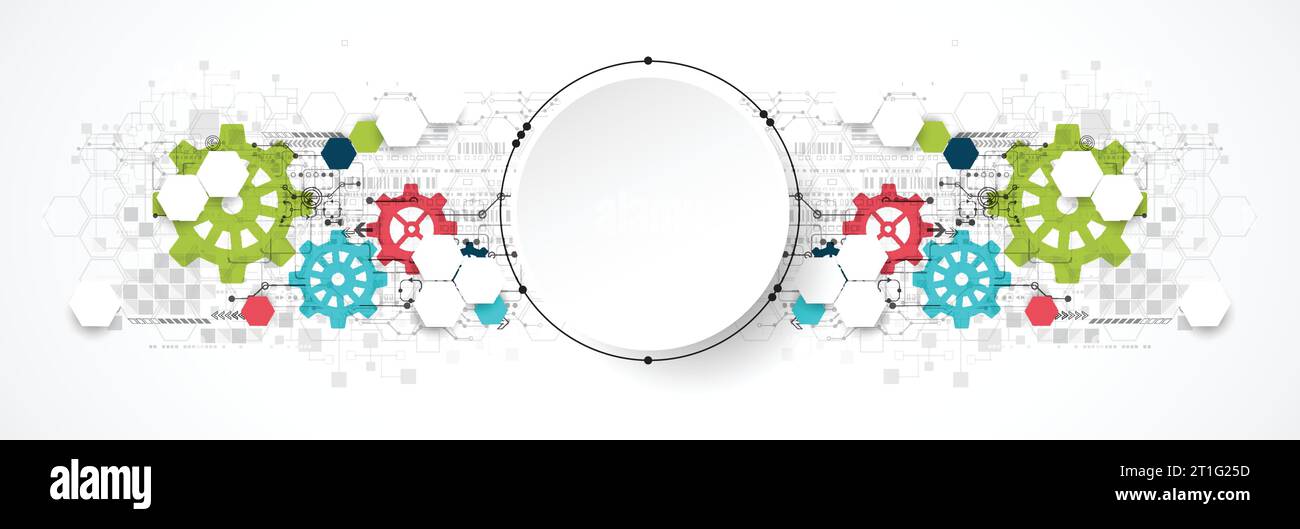 Abstract circle technology concept. Circuit board, high computer color ...