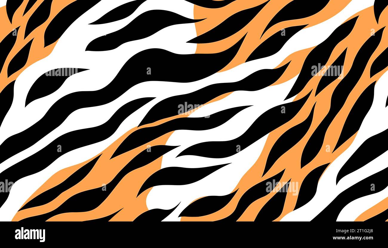 Pattern with tiger stripes. Abstract animal print. Vector illustration ...