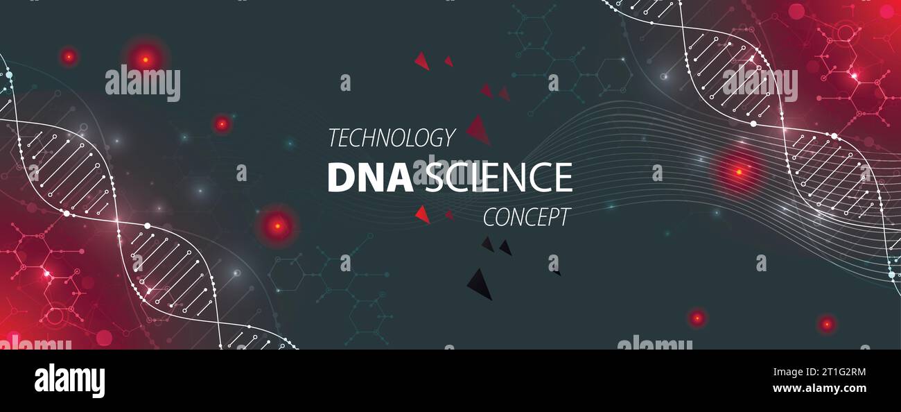 Science template, wallpaper or banner with a DNA molecules. Vector ...