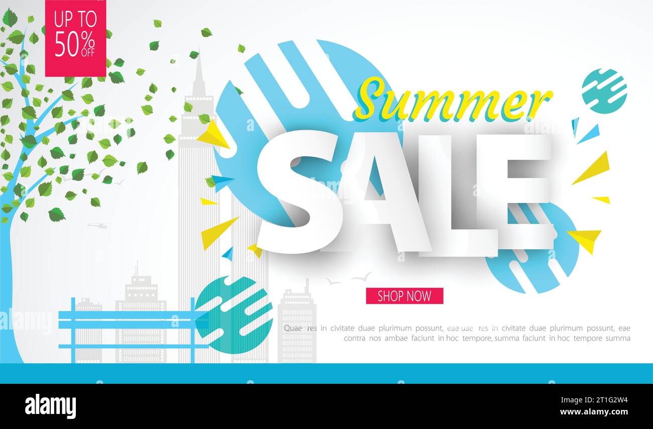 Summer Sale banner design for your business. Vector illustration Stock ...