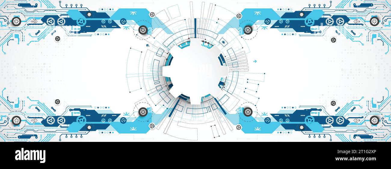 Vector illustration, Hi-tech digital technology and engineering theme ...