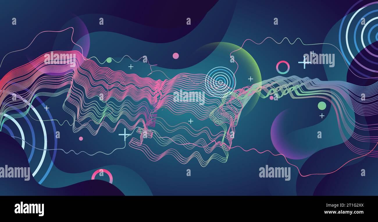 Colorful geometric background design. Wave composition. Vector Stock ...