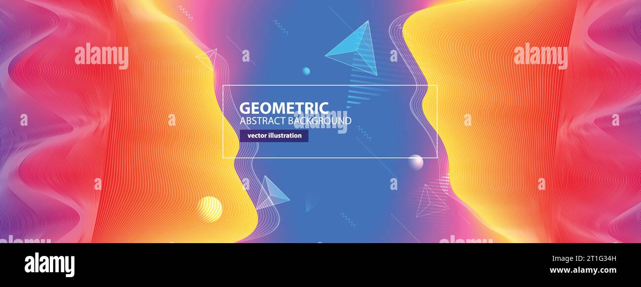 Abstract colorful geometric wave background. Vector illustration Stock ...