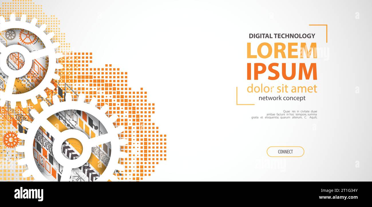 Vector illustration gear wheel, Hi-tech digital technology and ...