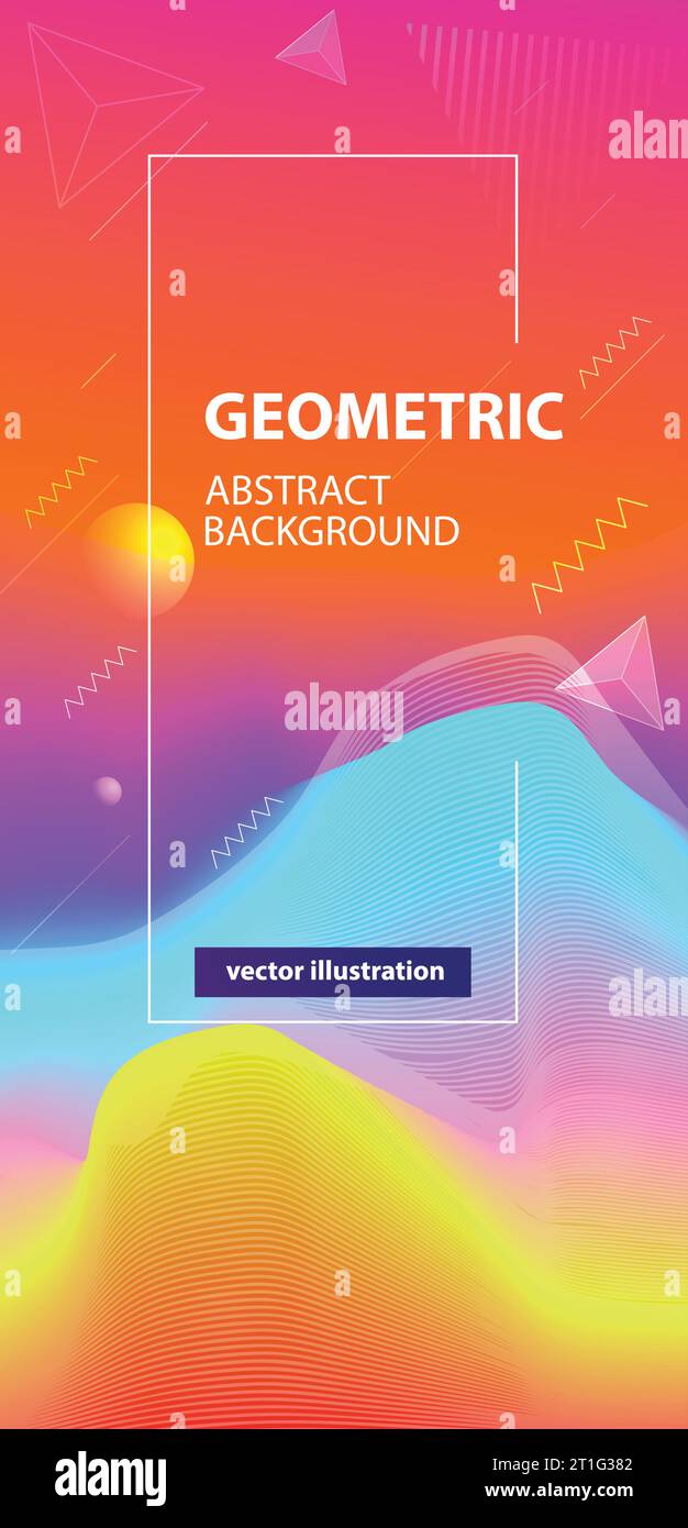 Abstract colorful geometric wave background. Vector illustration Stock ...