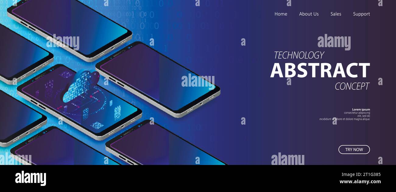 Isometric mobile phone. Graphic concept for your design. Communication ...