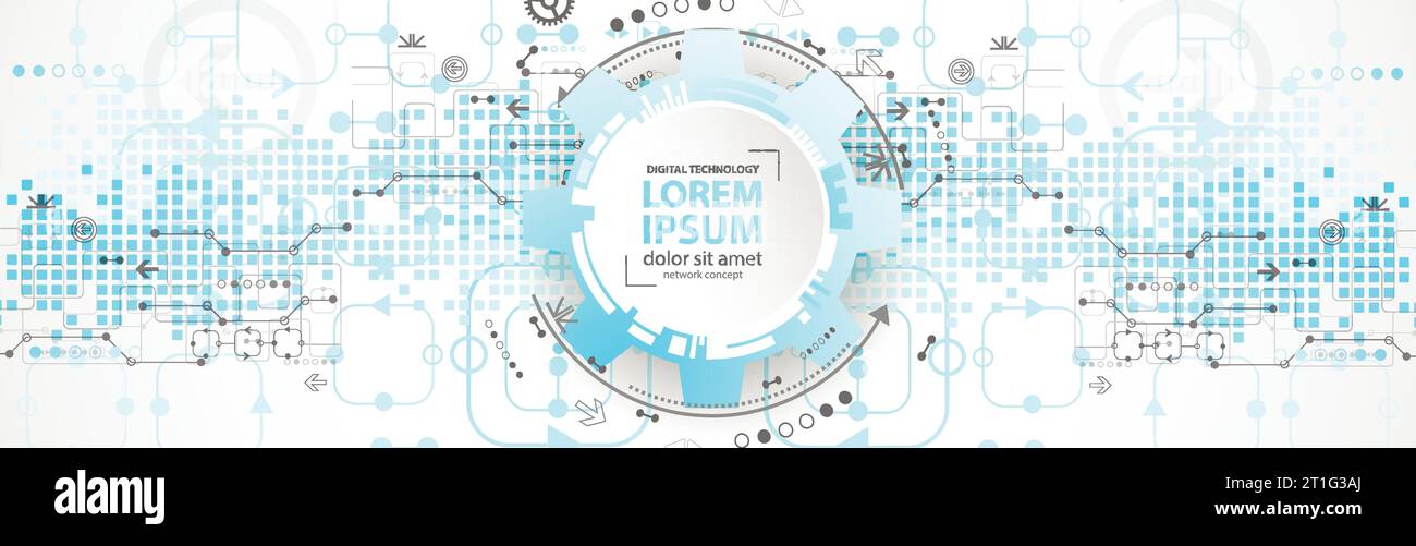Vector illustration, Hi-tech digital technology and engineering theme ...