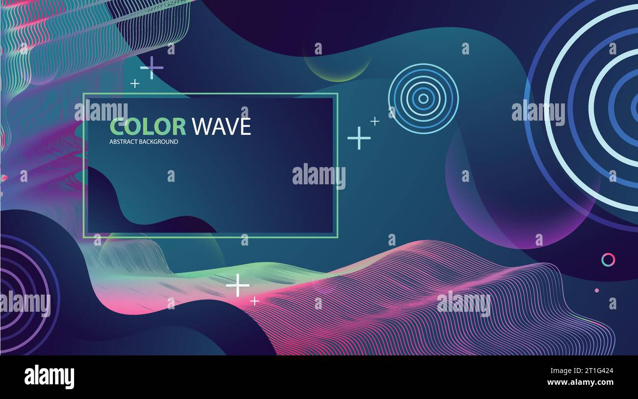 Colorful geometric background design. Wave composition. Vector Stock ...