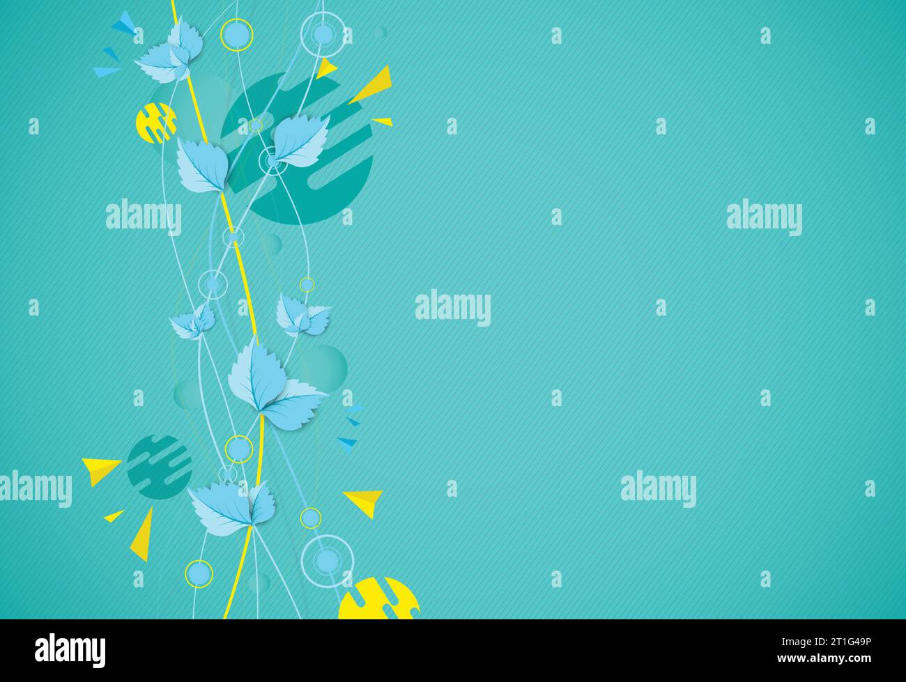 Green color wave with leaves. Nature theme vector Stock Vector Image ...