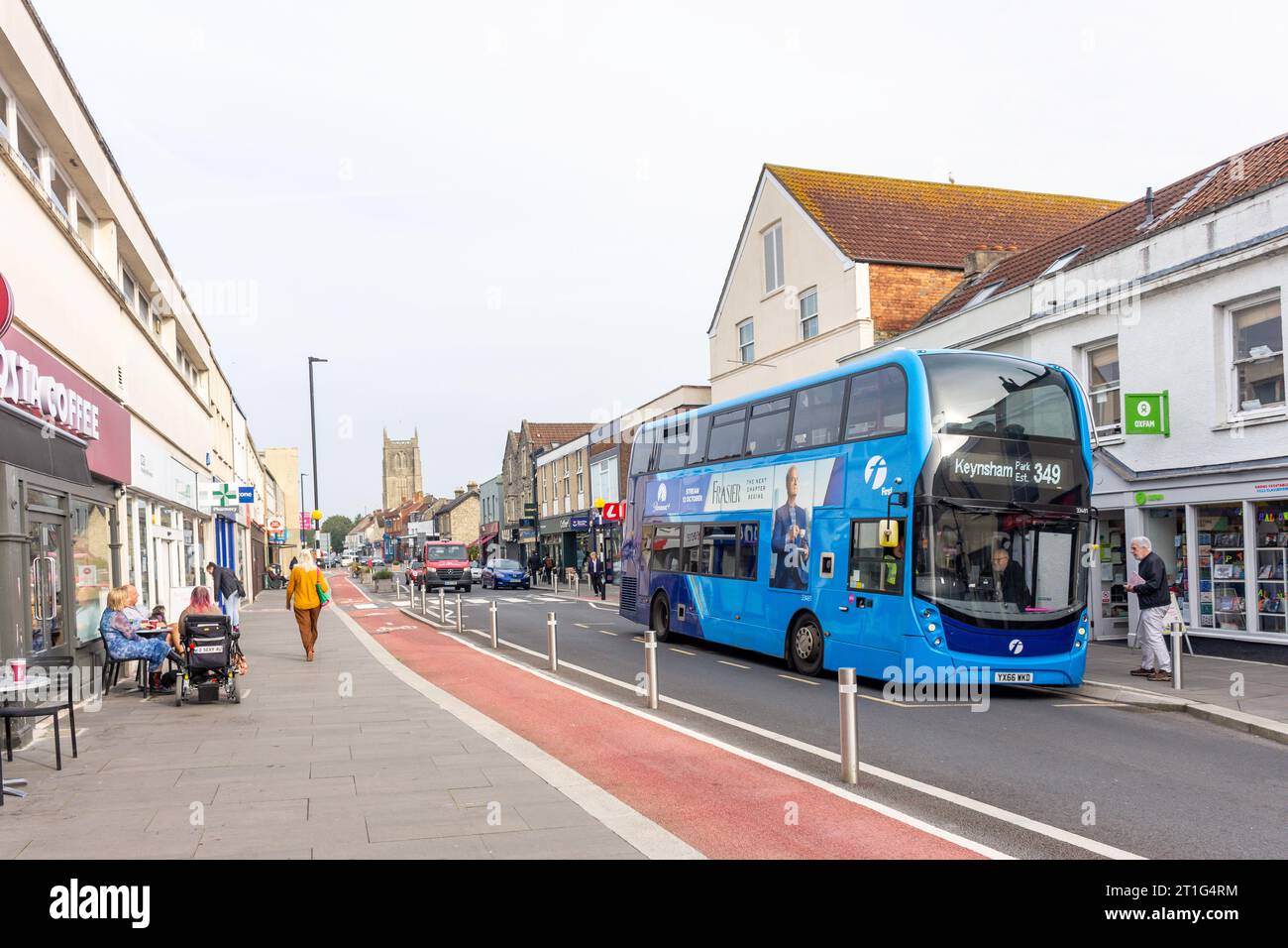 Local double decker bus high street keynsham town centre somerse hi-res ...