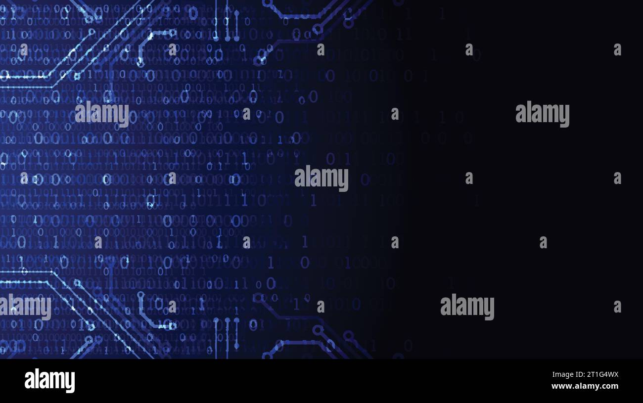 Technology background. Binary computer code. Vector illustration Stock Vector Image & Art - Alamy