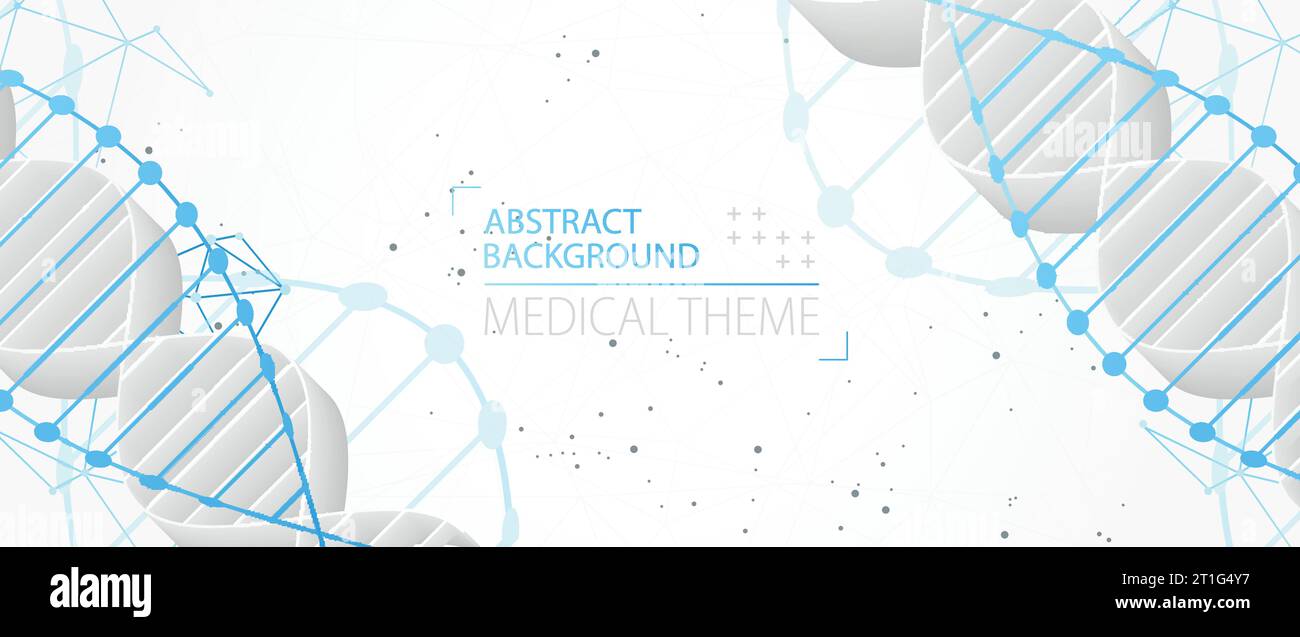 Science template, abstract background with a 3D DNA molecules. Vector ...