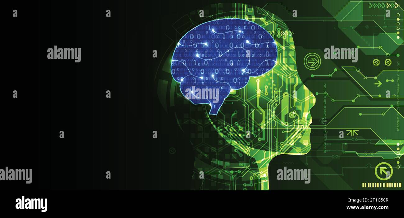 Abstract digital brain,technology concept. Vector Stock Vector Image ...