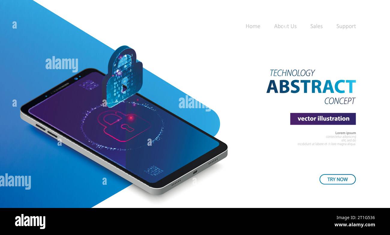 Mobile security protection. Vector illustration Stock Vector Image ...