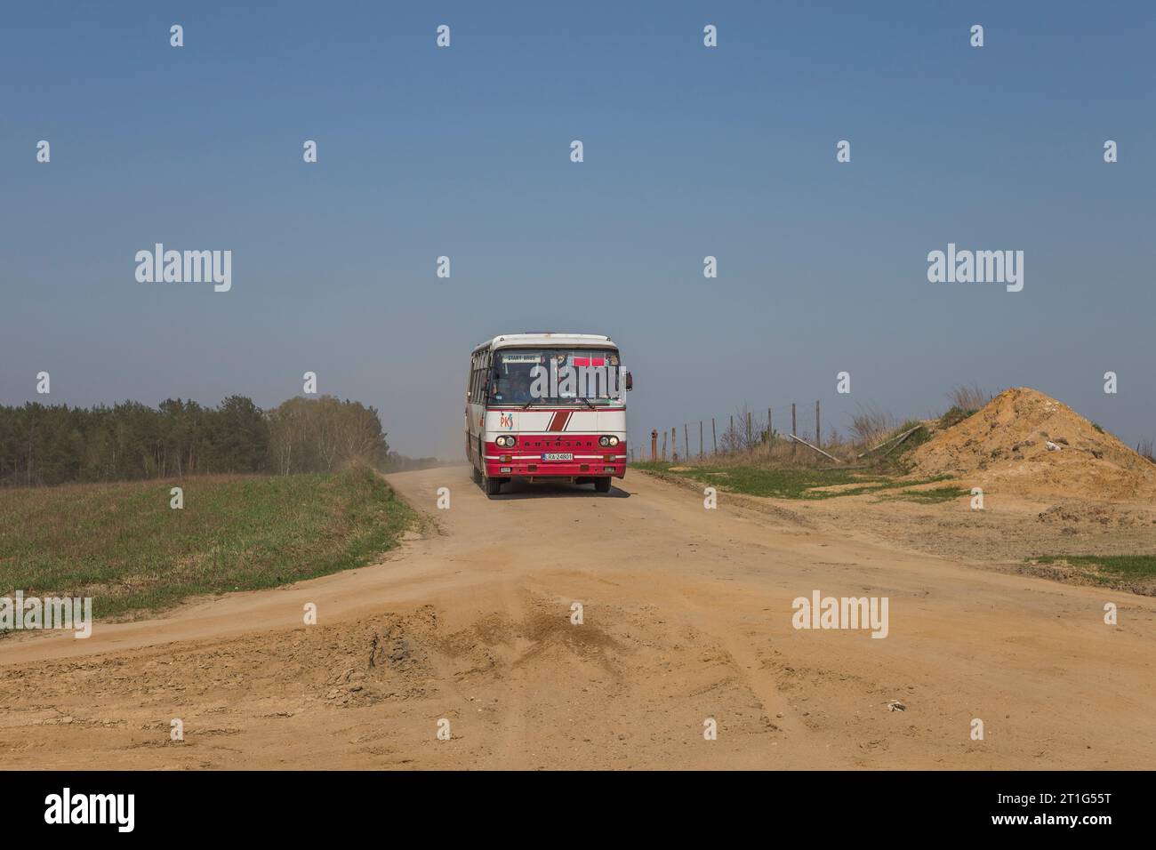 13.04.2018. Poland, Wielki Łan. Autosan H9 from PKS Radzyń Podlaski as ...