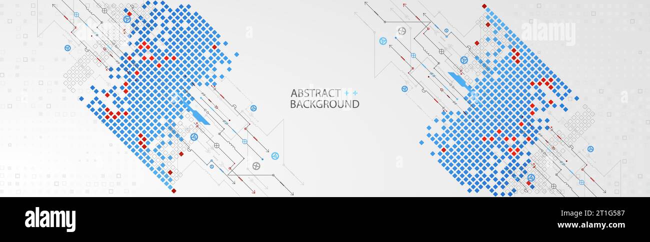 Abstract technological background with various elements. Structure ...