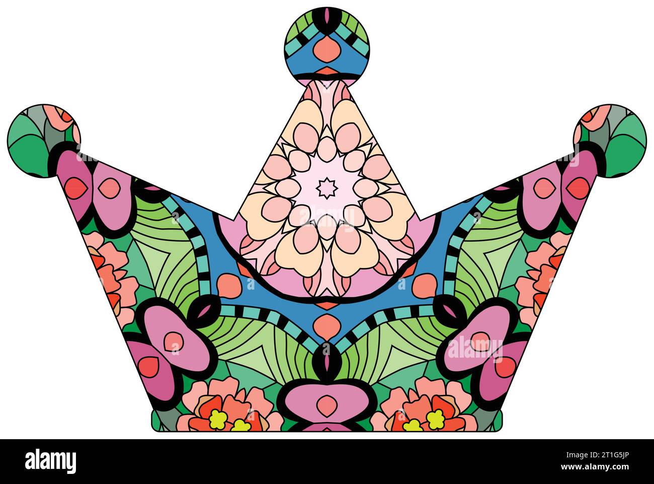 Crown zentangle styled for t-shirt design, tattoo and other decorations ...