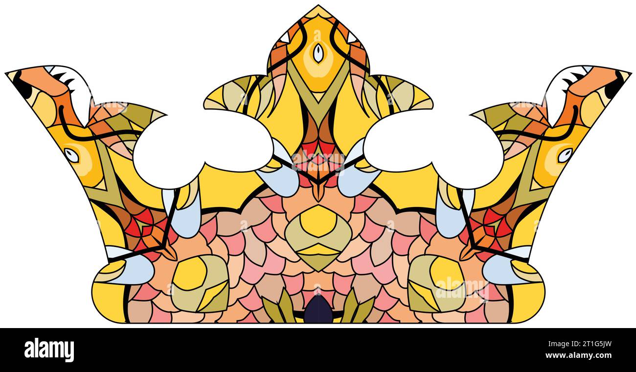 Crown zentangle styled for t-shirt design, tattoo and other decorations ...